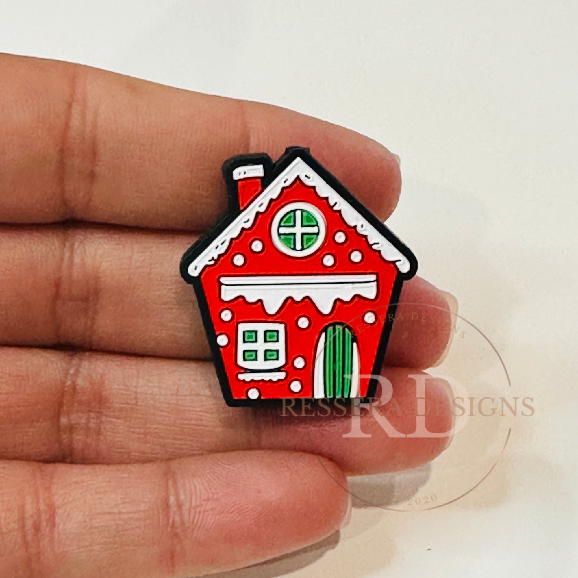 Red Christmas Gingerbread House Focal – Ressera Designs